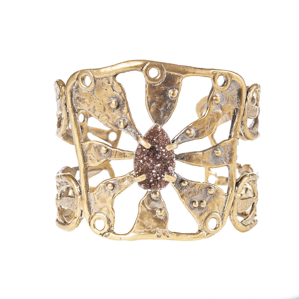 Sun Ray Cuff with Druzy Crystal